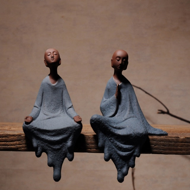 Purple Clay Monk Figurines – Mantra Zen