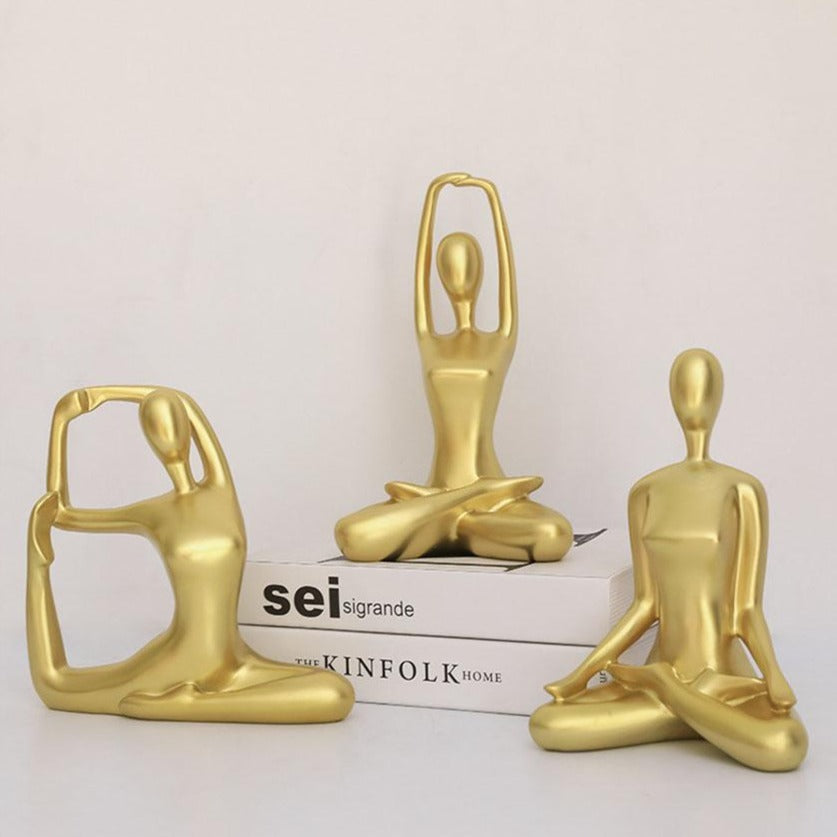 Golden Yoga Figure Sculpture – Mantra Zen